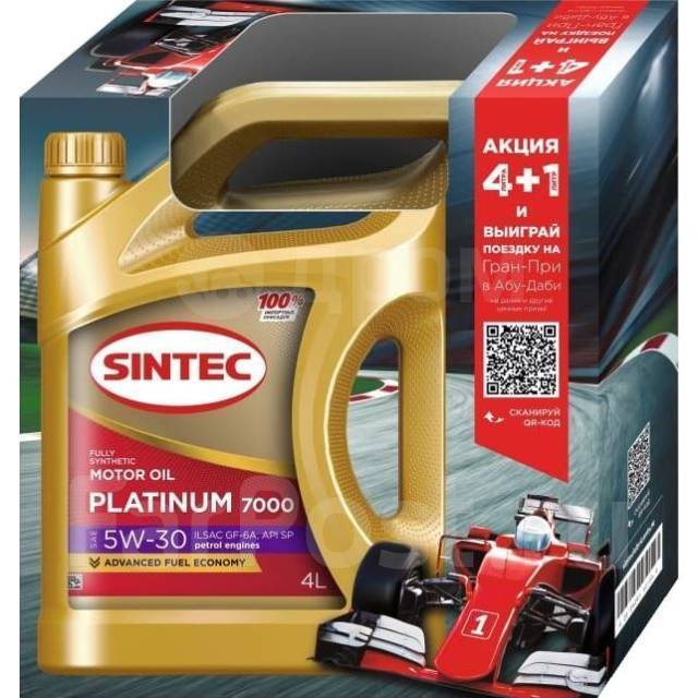 Моторное масло Sintec Platinum 7000 5W-30 SP 5л Акция (4+1 ...