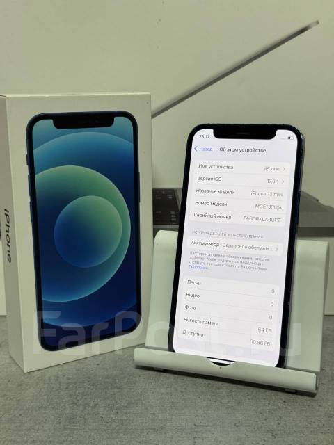 IPhone 12 mini 64, 64 гб, 5.40", моноблок, синий, 3G, 4G LTE, NFC, б/у, в наличии. Цена: 12 990 ...