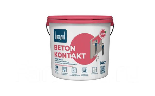 Грунтовка акриловая (Бетонконтакт) Bergauf Beton Kontakt Вн. /нар. 14кг ...