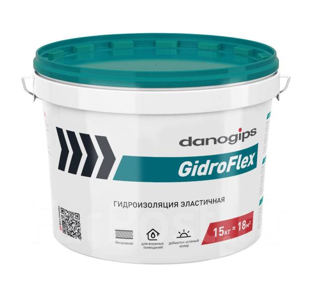 Danogips GidroFlex гидроизоляция эластичная 15 кг, в наличии. Цена: 4 812₽ во Владивостоке