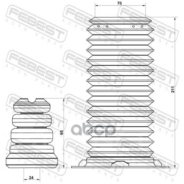 Пыльник переднего амортизатора с отбойником компле Febest арт. Bmshb ...