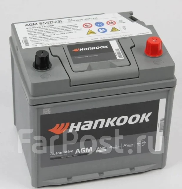 AGM Hankook AX S55D23L,50 а/ч,550А, (-1000р за старый), обратная (левое ...