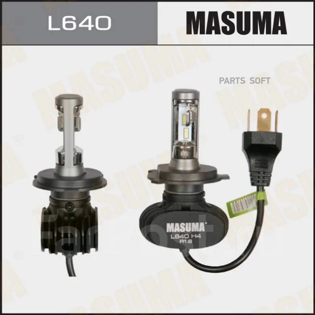 Лампы светодиодные Masuma LED H4 6000K 4000Lm P43T, Комплект 2шт Masuma ...